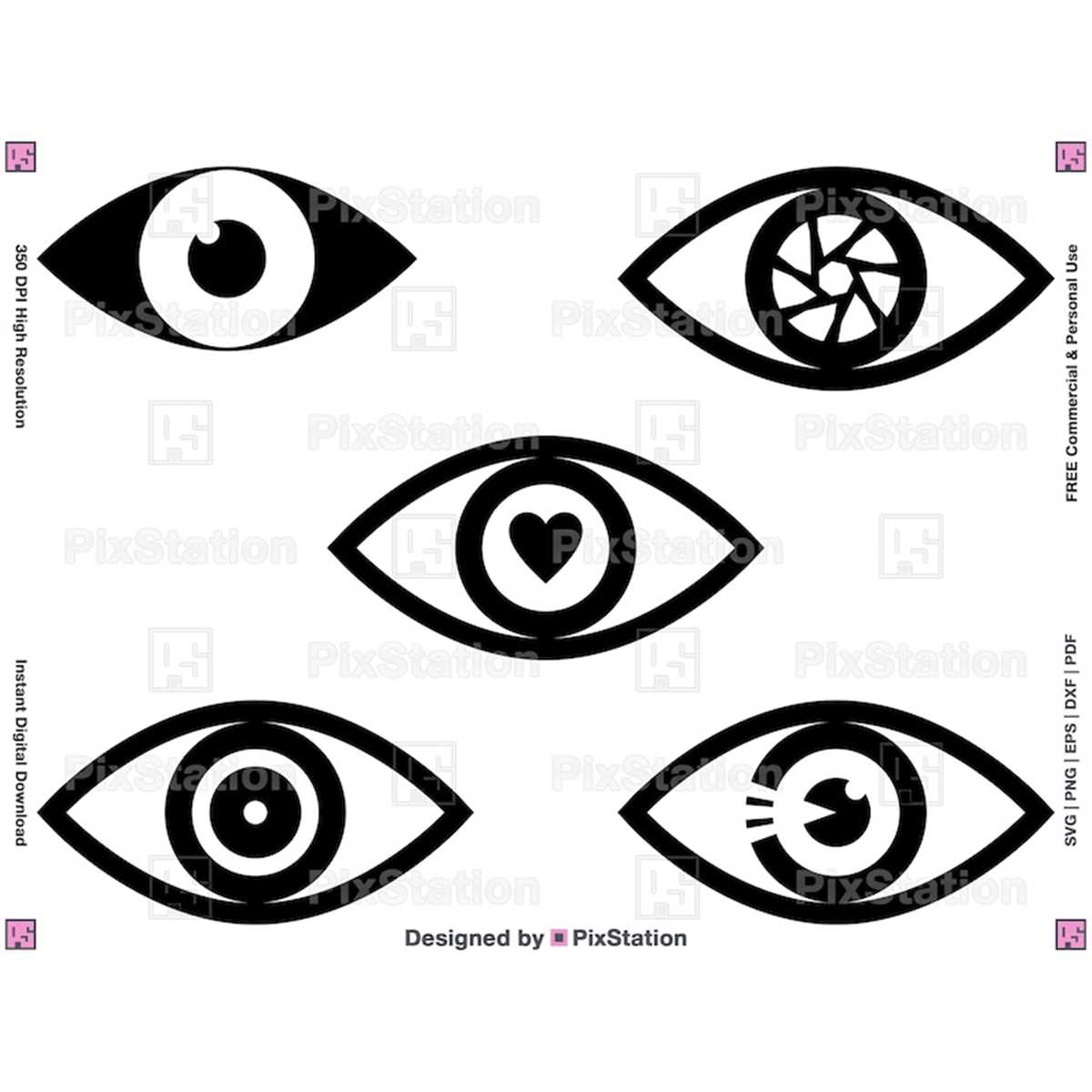 Heart Eye Svg, Abstract Eye Svg Bundle, Tattoo Eye Png Looki | Inspire ...