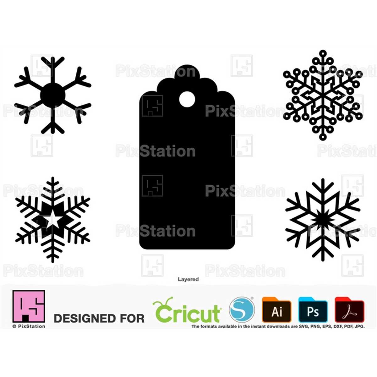 Printable Tags Snowflake