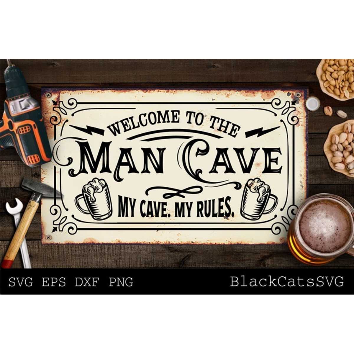 Welcome to the Man Cave svg, My cave mu rules svg, Vintage m - Inspire ...