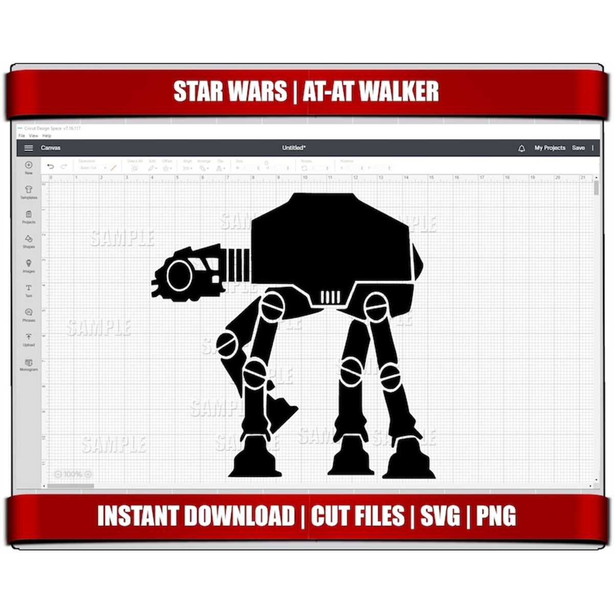 AT-AT walker svg png clipart, star wars svg, instant downloa - Inspire ...
