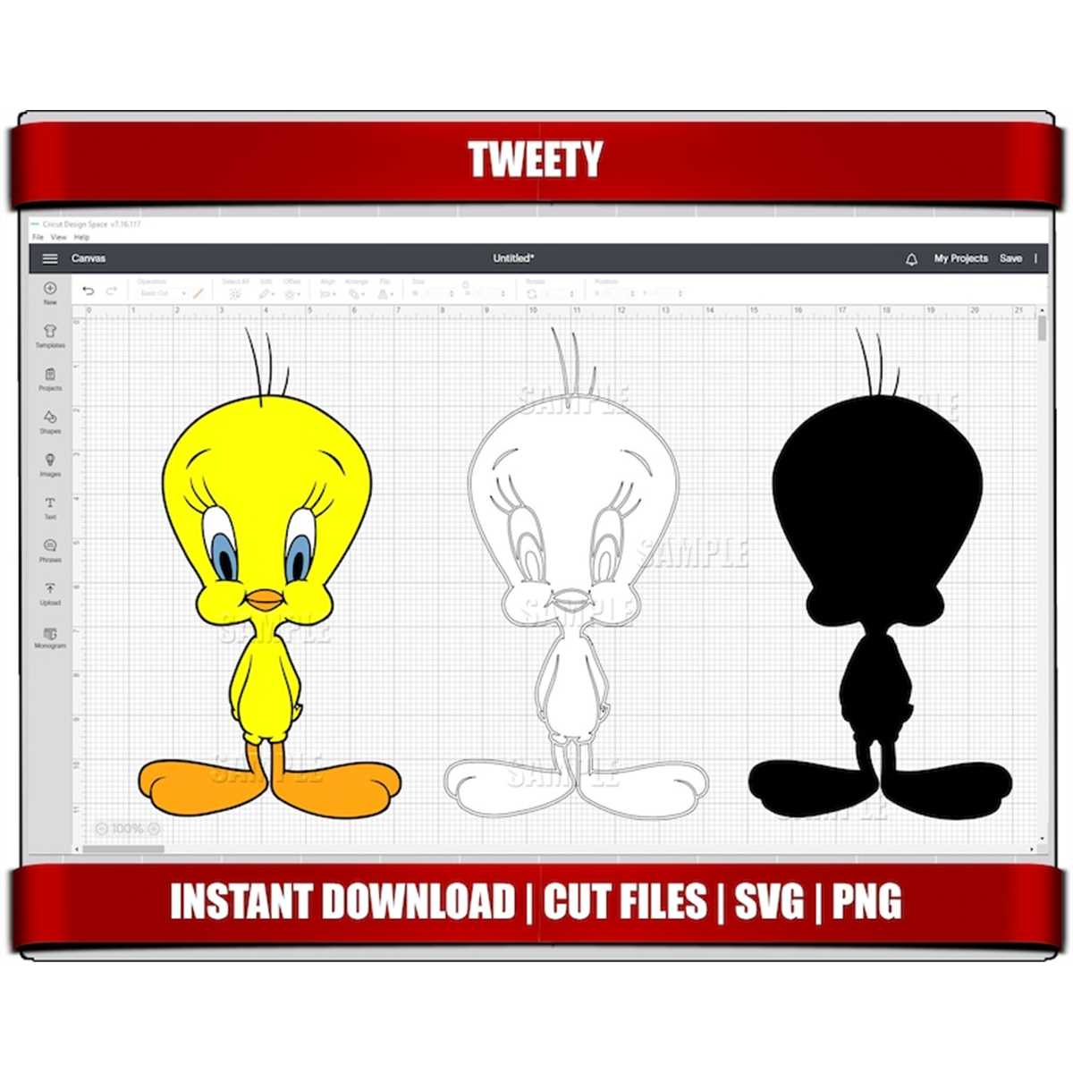 tweety svg, tweety clipart, tweety png, instant download, cr | Inspire ...
