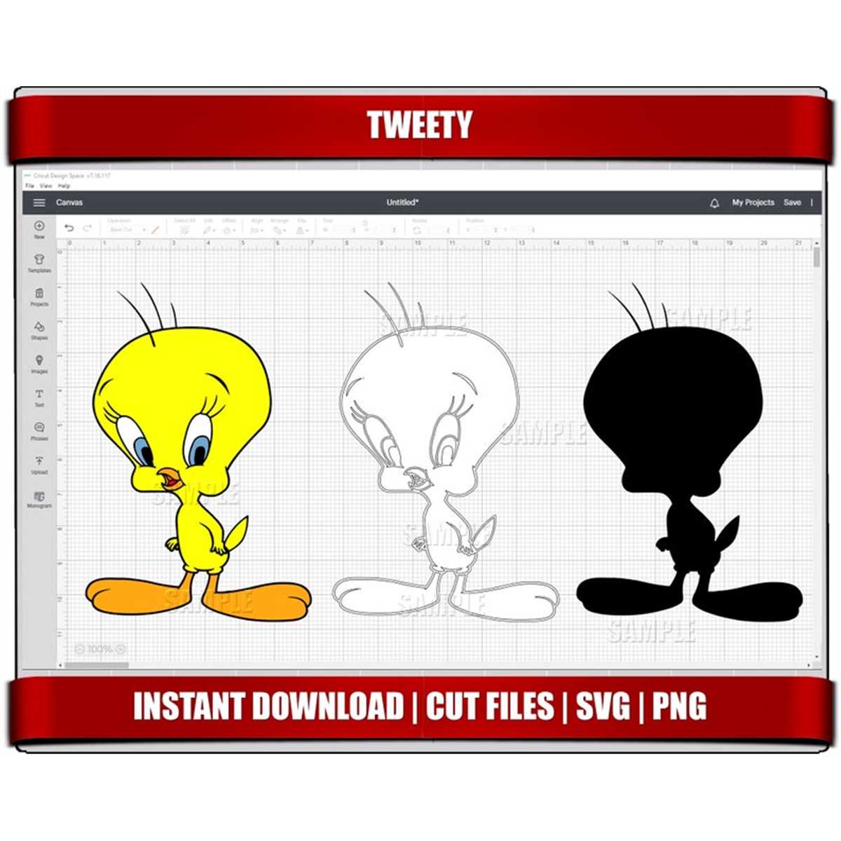 tweety svg, tweety clipart, tweety png, instant download, cr | Inspire ...