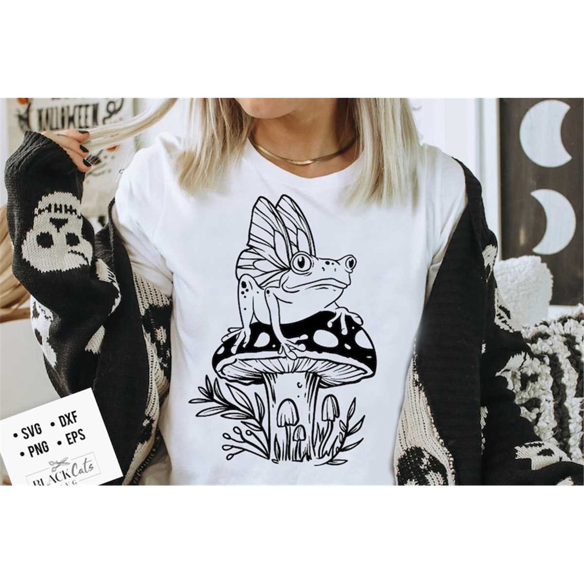 Magic frog svg, Frog on mushroom svg, Winged frog svg, Magic - Inspire ...