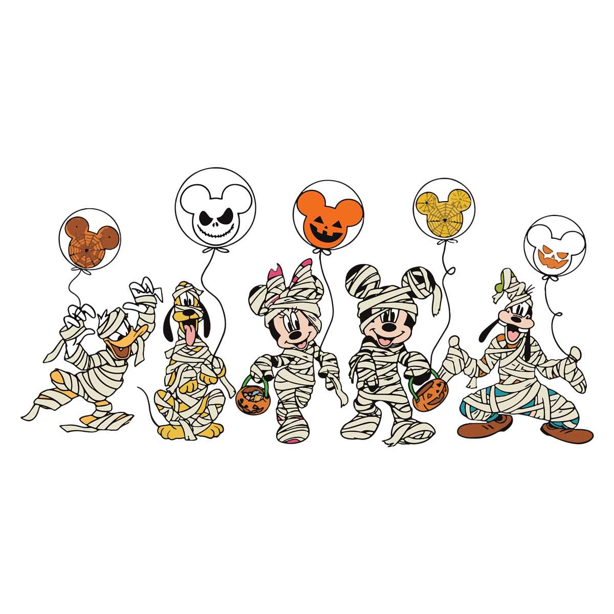 Mouse Cartoon And friend Mummies Happy Halloween SVG | Inspire Uplift