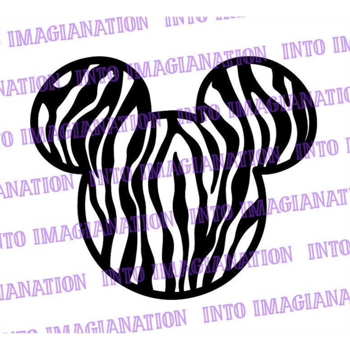 Mickey Mouse Zebra Pattern | SVG | PNG | PDF | Digital File - Inspire ...