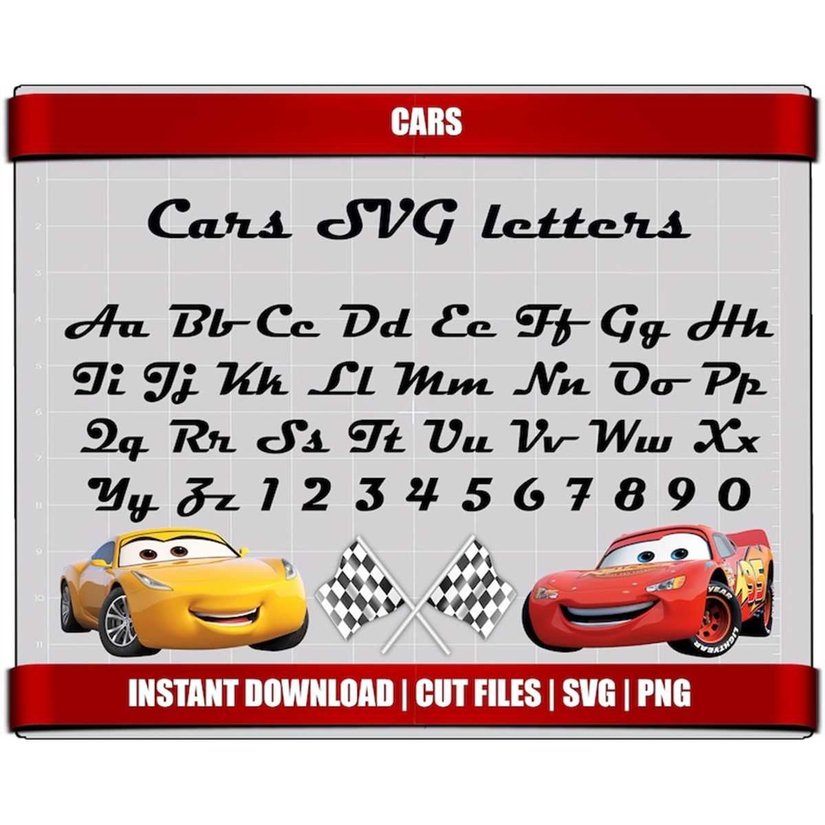 cars font svg letters alphabet, cars birthday party digital - Inspire ...