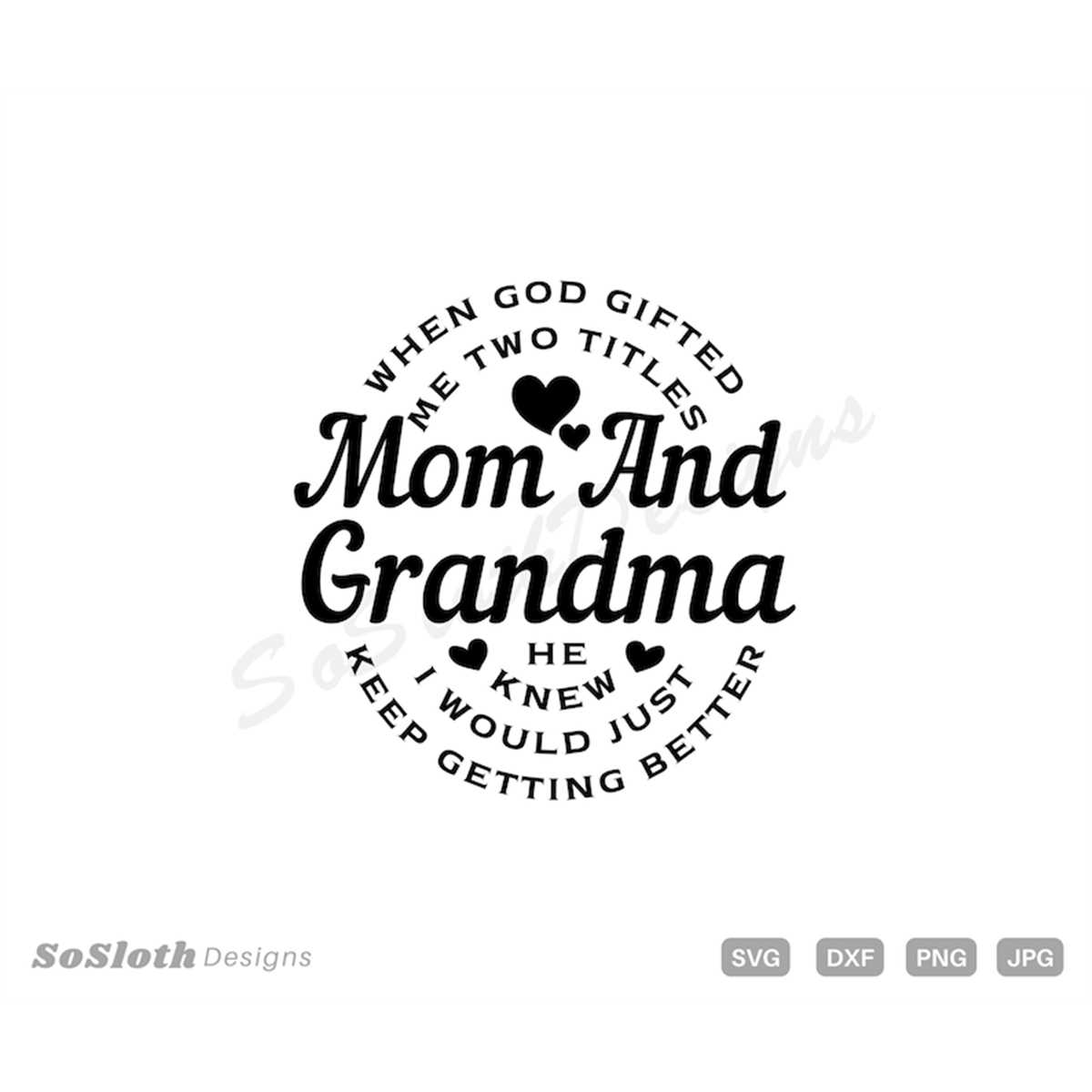 When God Gifted Me Two Titles Mom And Grandma svg, png dxf F | Inspire Uplift