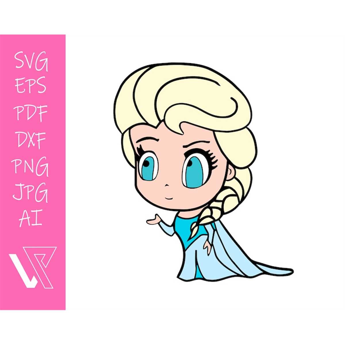 Elsa Chibi Princess Layered SVG Cricut Cut File Silhouette V | Inspire ...