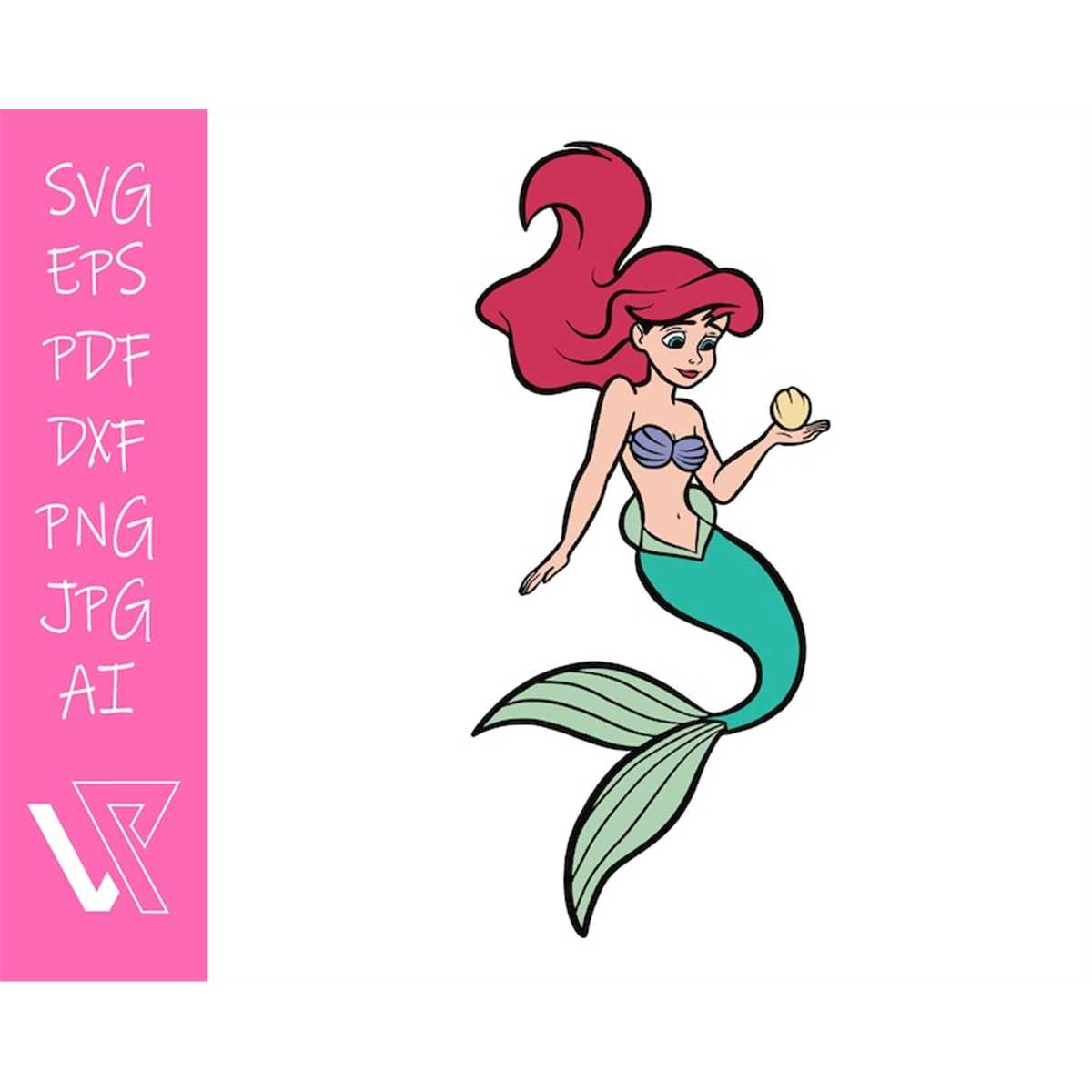Ariel Little Mermaid Layered SVG Cricut Cut File Silhouette | Inspire ...