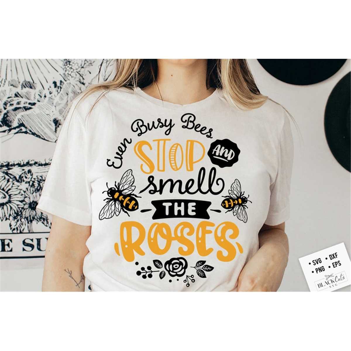 Even busy bees stop and smell the flowers svg, Bee svg, Sunf | Inspire ...