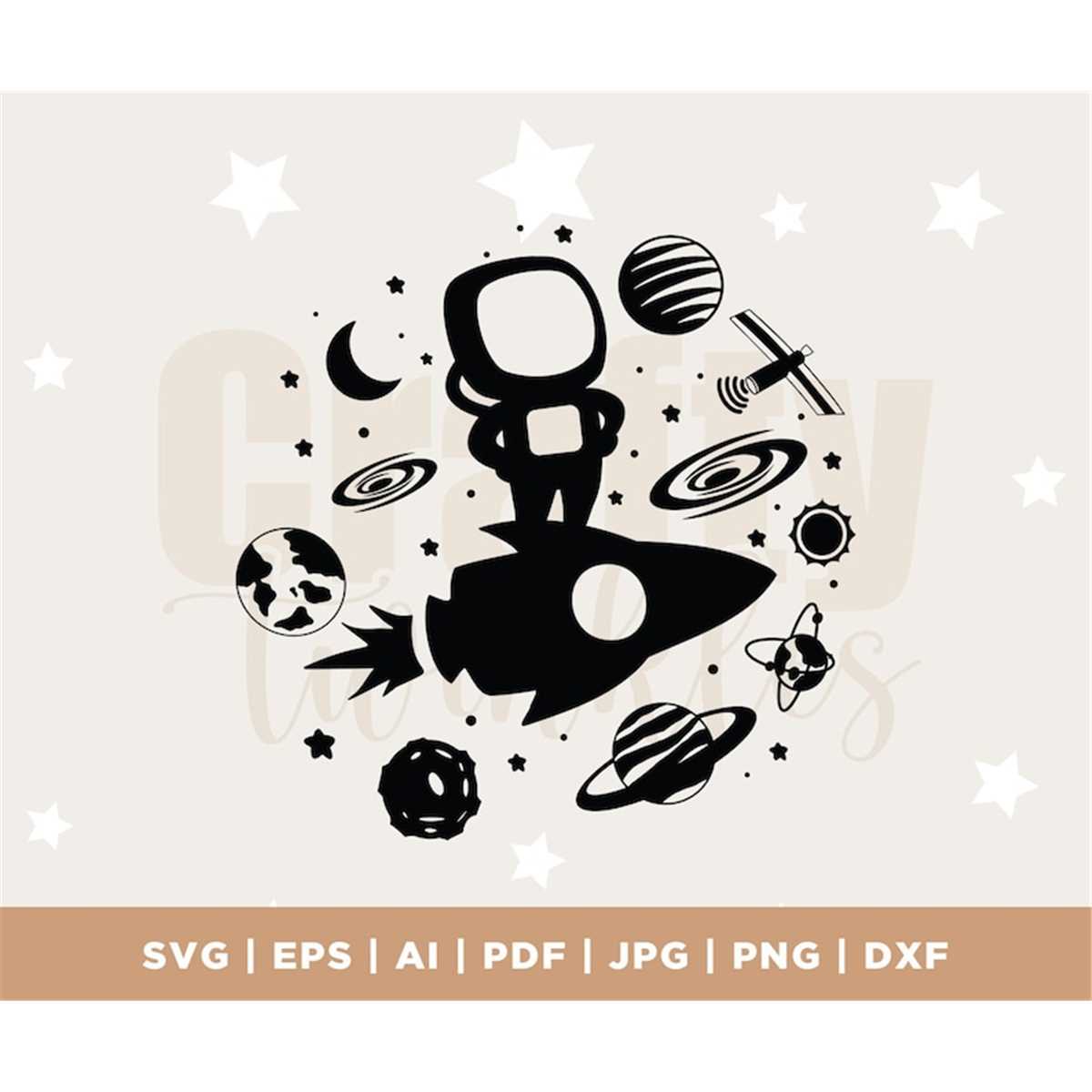 Space SVG, Cute Space Astronaut SVG, Astronaut Png, Cut File | Inspire ...