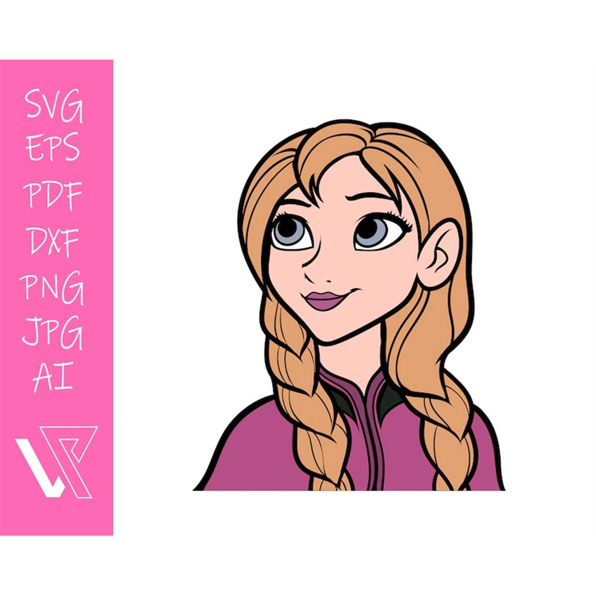 Anna Frozen Princess Layered SVG Cricut Cut File Silhouette | Inspire ...