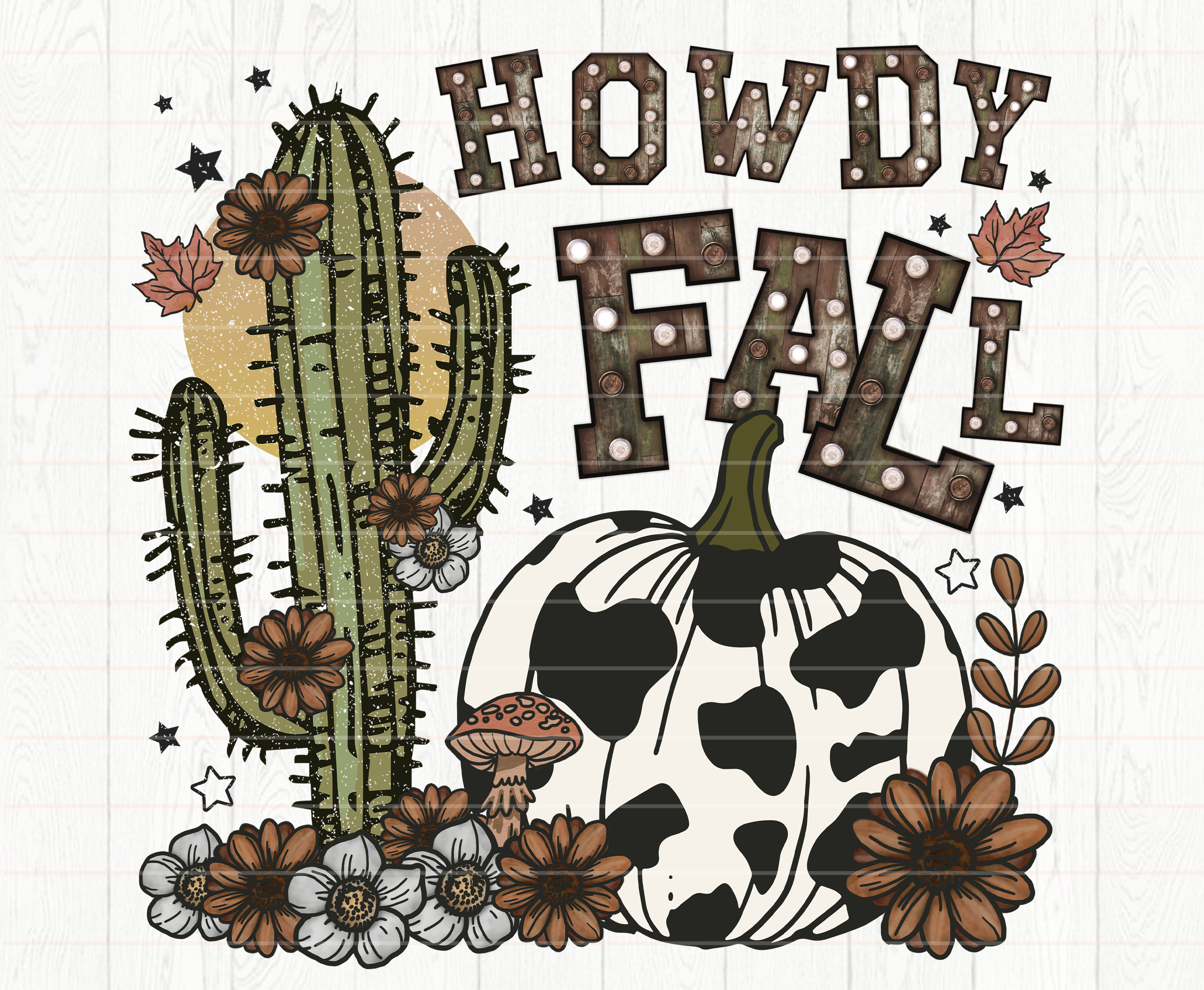Howdy Fall png, retro fall png - Inspire Uplift