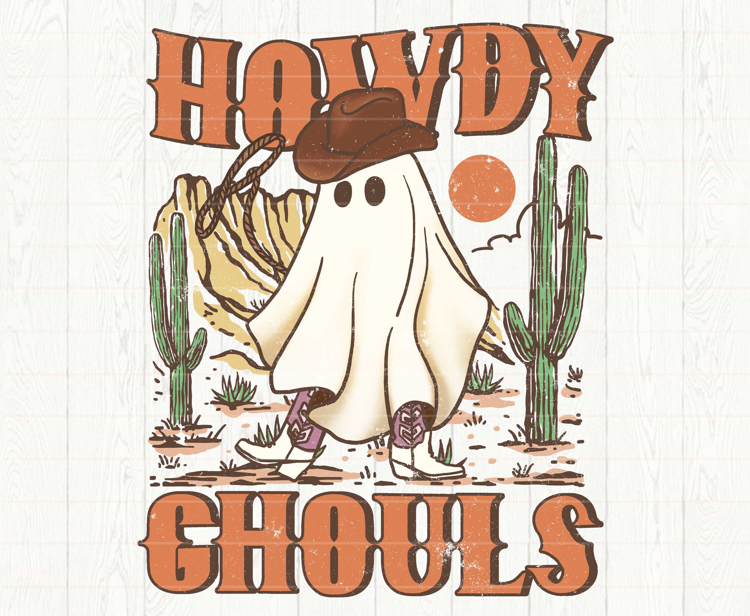 Howdy Ghouls png, Western Halloween Design, Cowboy Ghost png - Inspire ...