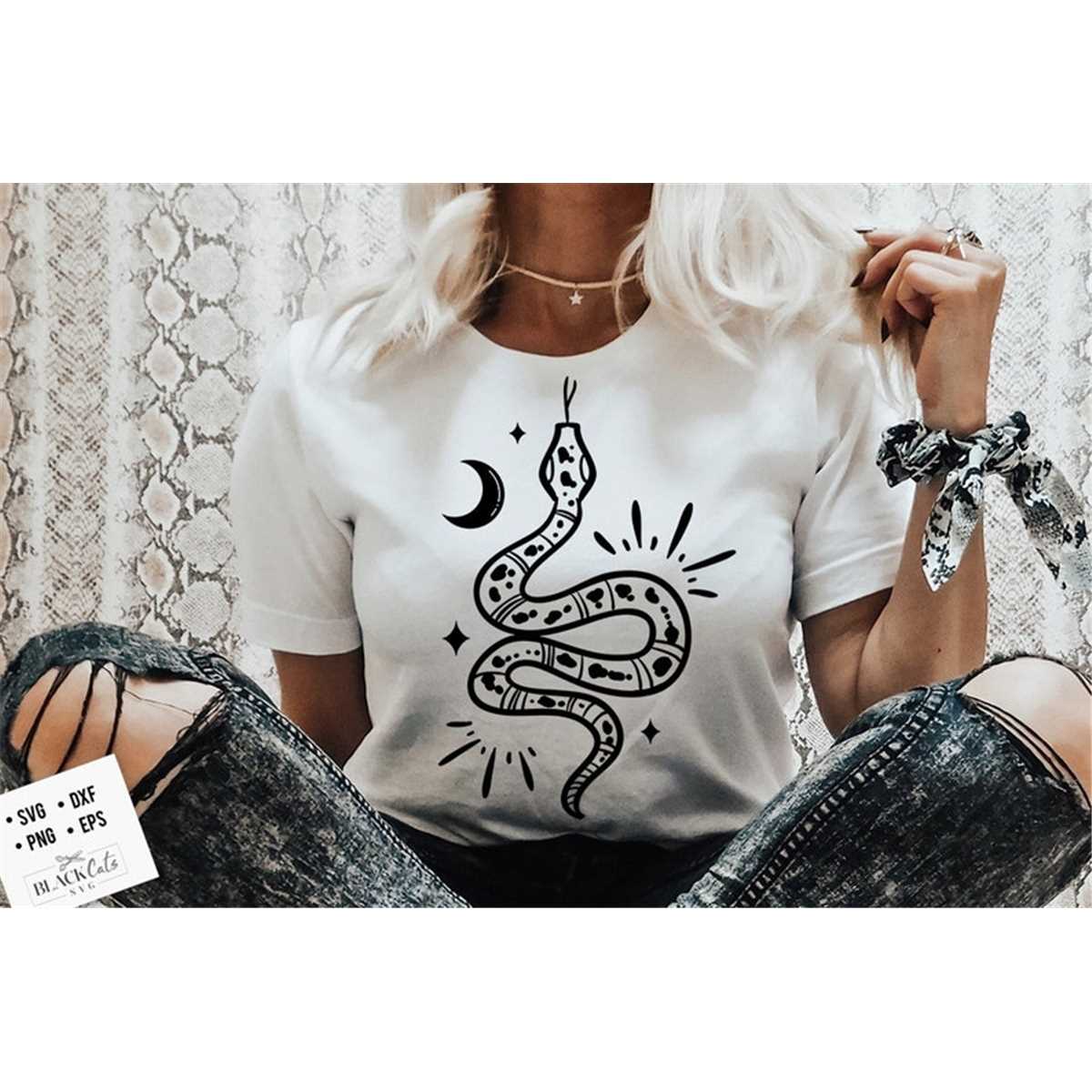 Boho snake SVG, Snake and moon svg, Magic illustration svg, | Inspire ...