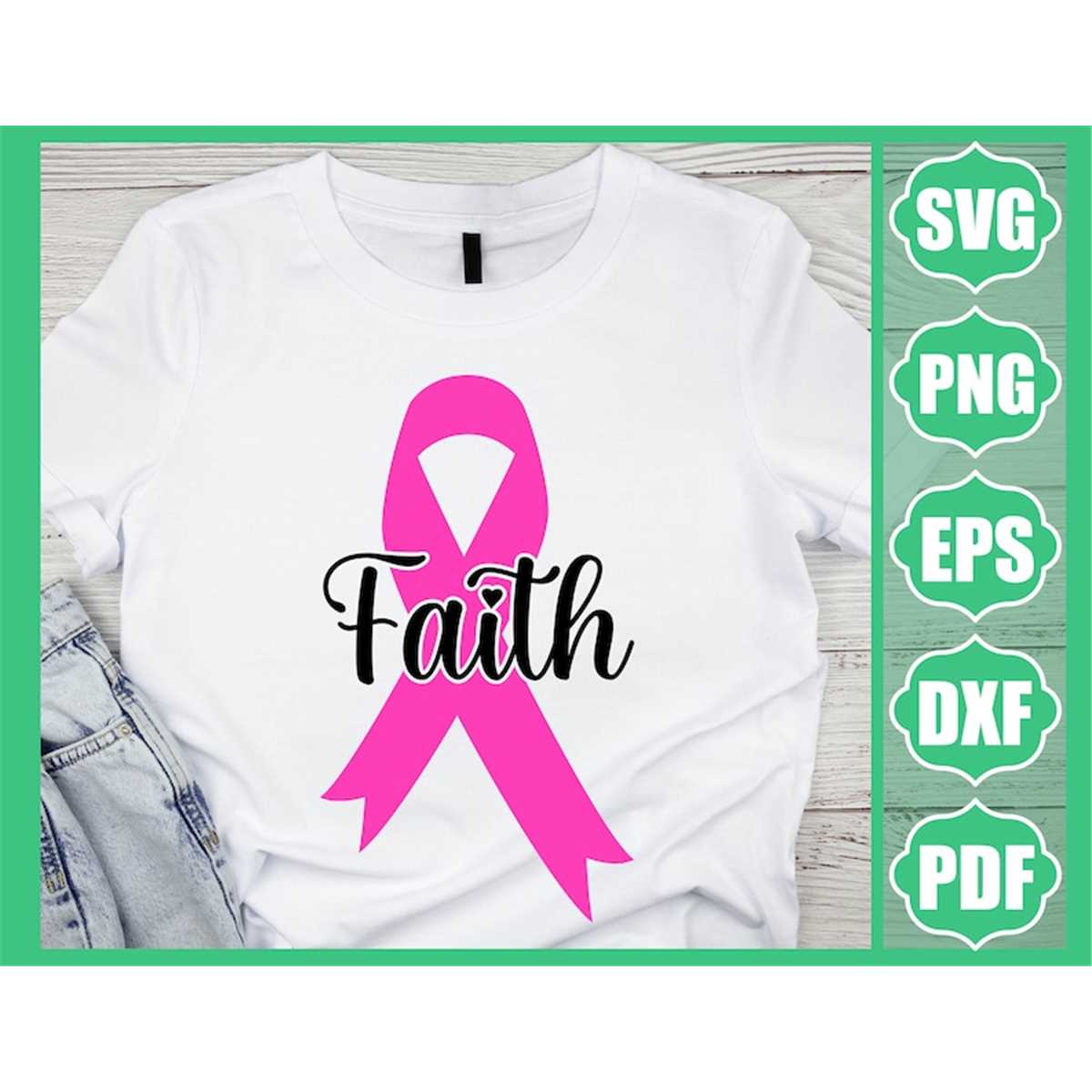 Faith Breast Cancer Ribbon SVG, Breast Cancer svg, Cancer Aw | Inspire ...