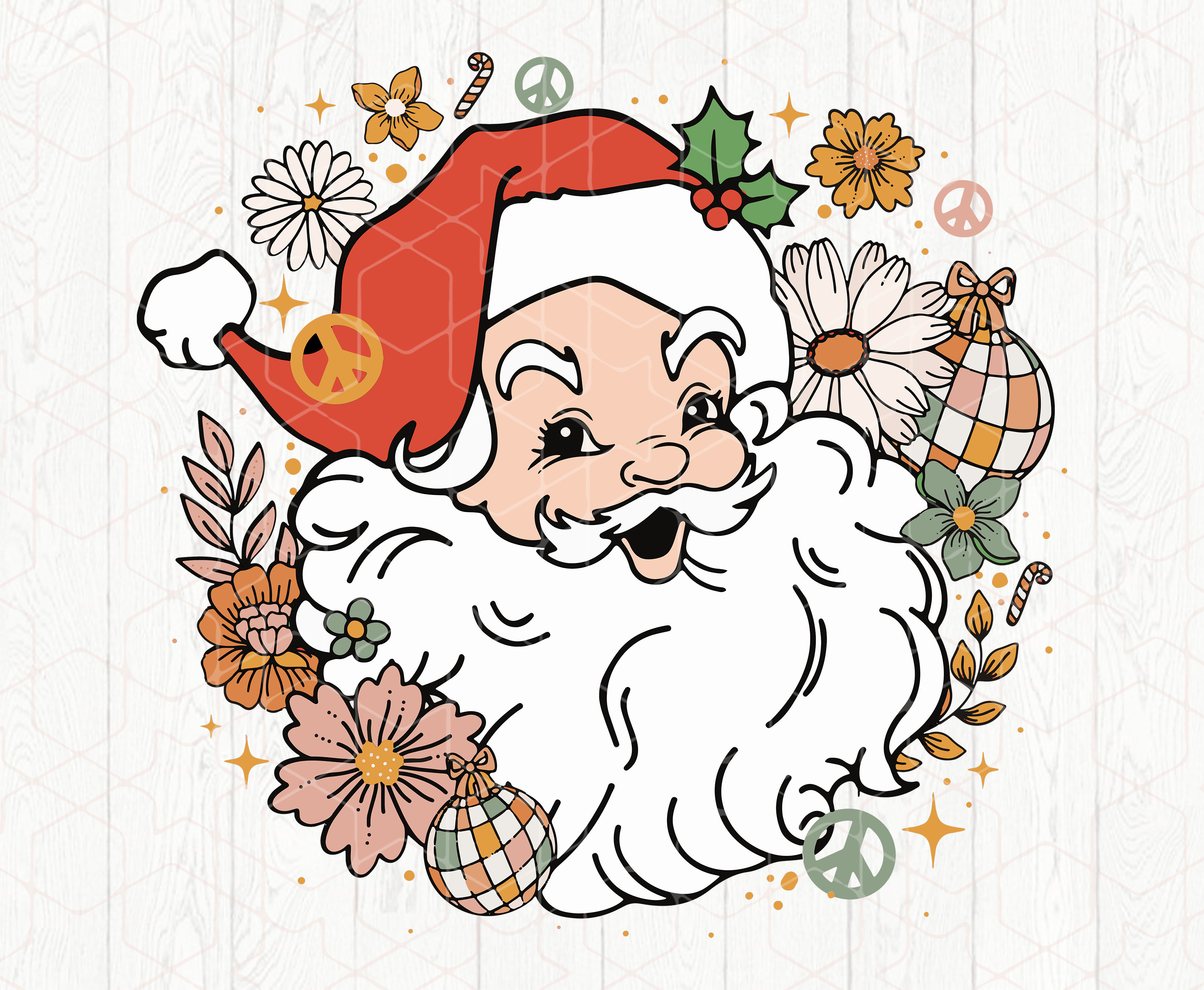 Retro Christmas png, Santa Claus png, Christmas png, Christm | Inspire ...