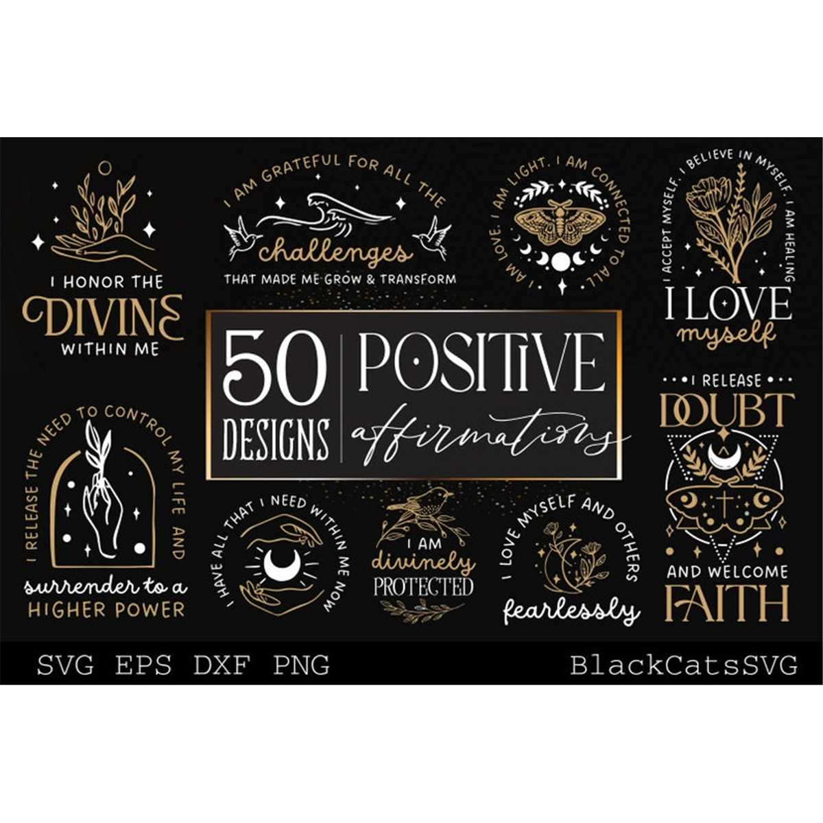 Positive affirmations Bundle SVG 50 designs - Inspire Uplift