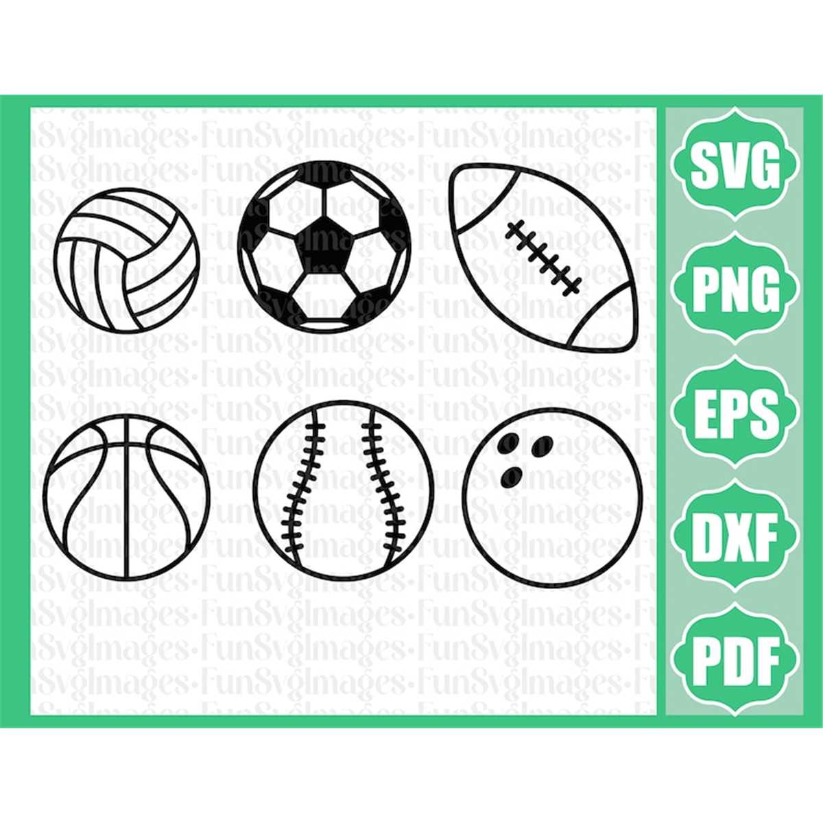 Sport Balls SVG, Sport Balls Cut File, Basketball SVG, Footb - Inspire ...