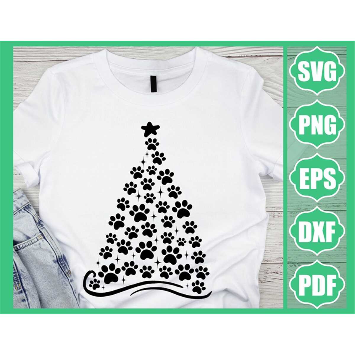 Paw tree svg, christmas, cricut, silouhette, be real svg, di | Inspire ...