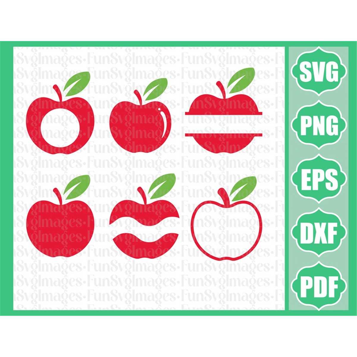 Teacher Apple SVG Bundle Clipart, Teacher Svg, School Svg, S - Inspire ...