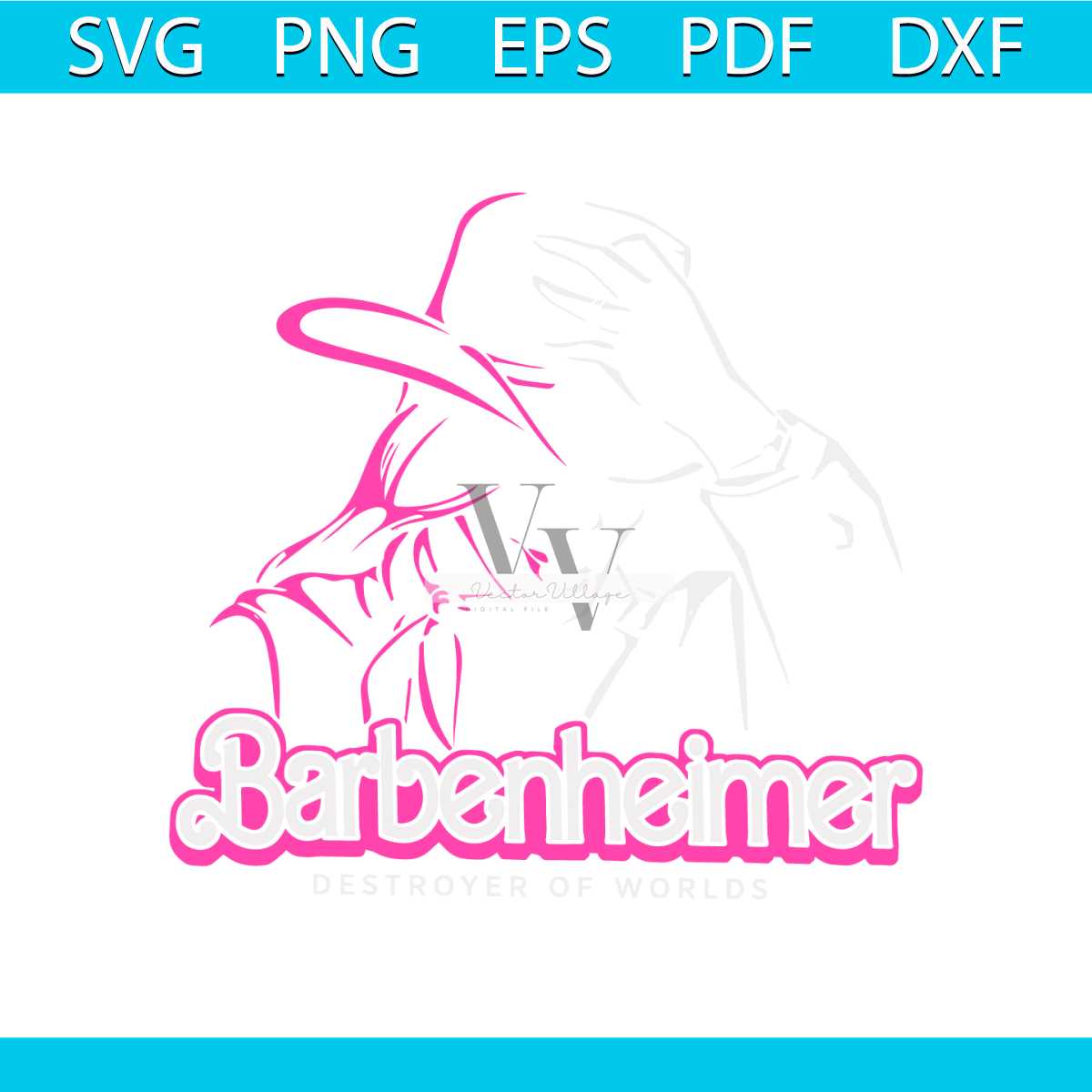 Vintage Barbenheimer Destroyer Of Worlds SVG Digital File | Inspire Uplift