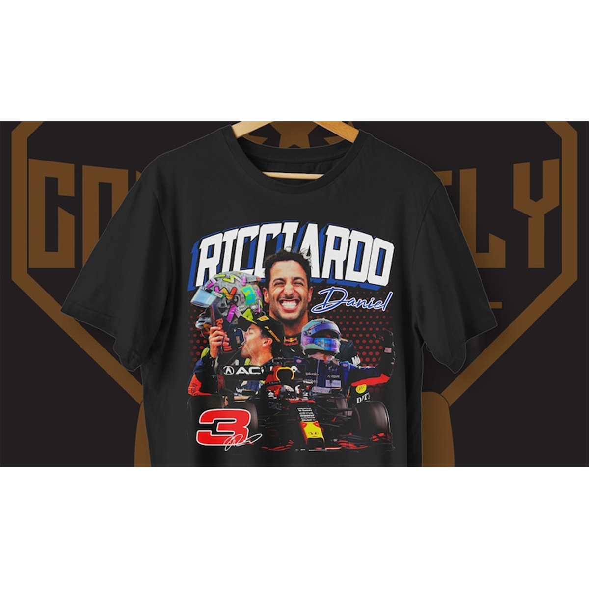 Daniel Ricciardo Formula 1 Racing Tshirt, F1 2023 Helmet Shi | Inspire ...