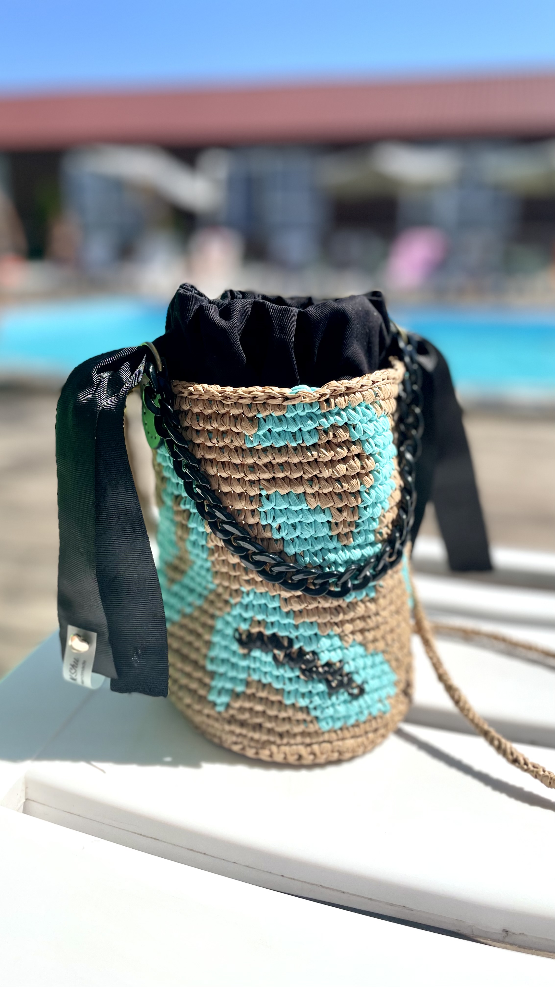 Handbag with a round bottom Phone bag Crochet bag Drawstring | Inspire ...