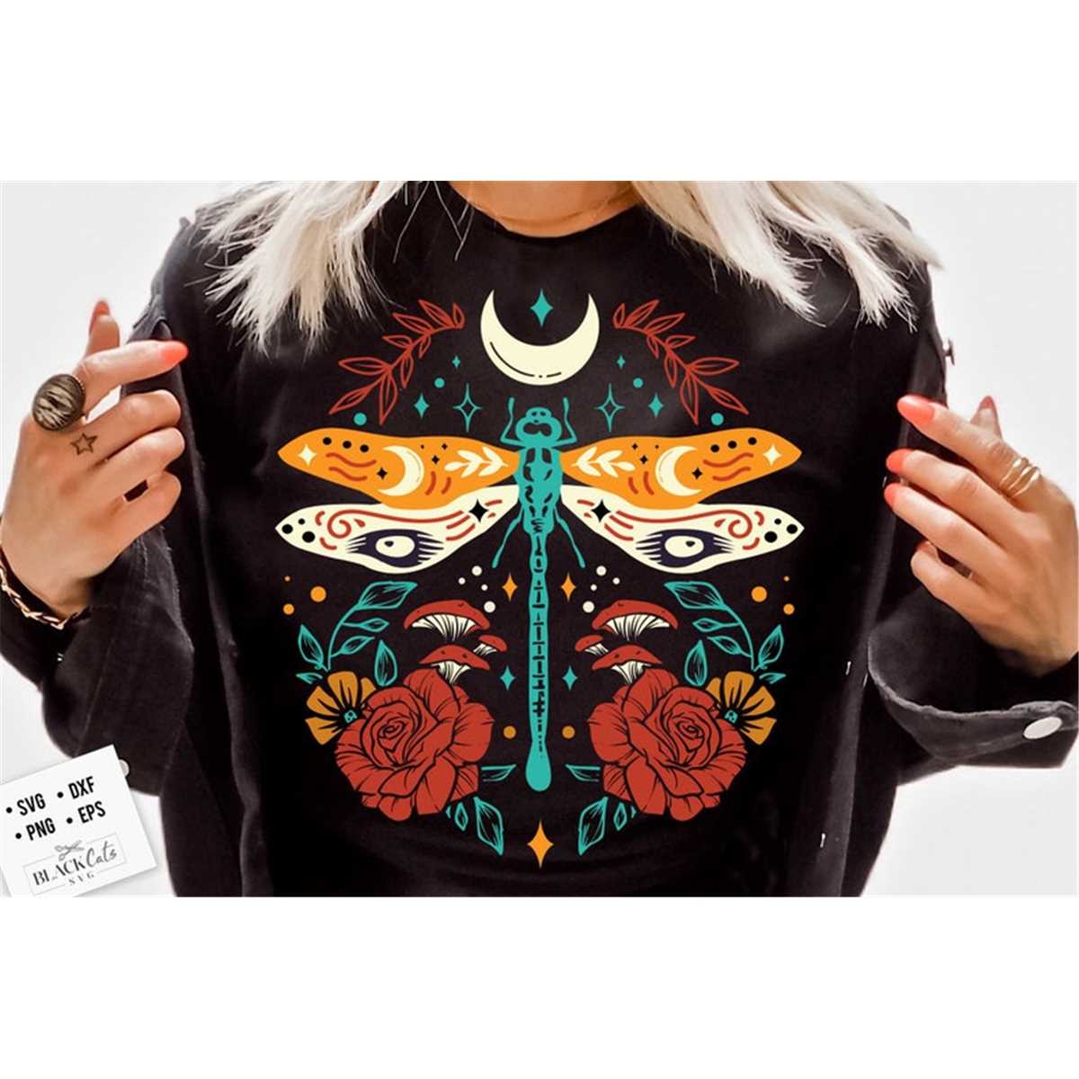 Boho Dragonfly svg, Scandinavian svg, Botanical svg, Folk Ar | Inspire ...