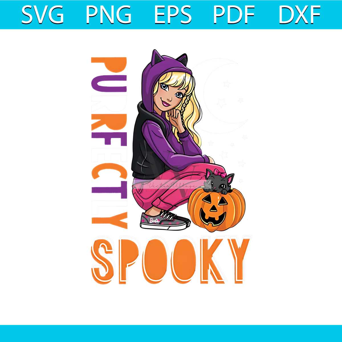 Barbie Purrfectly Spooky SVG Barbie Halloween PNG Download | Inspire Uplift