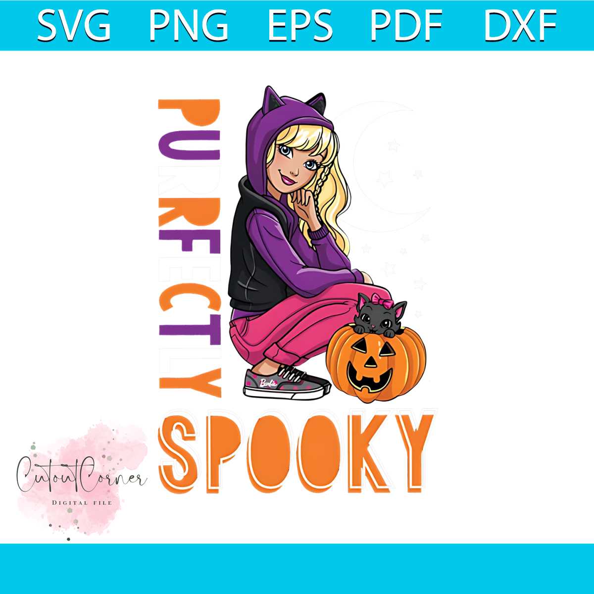 Barbie Purrfectly Spooky SVG Barbie Halloween PNG Download | Inspire Uplift