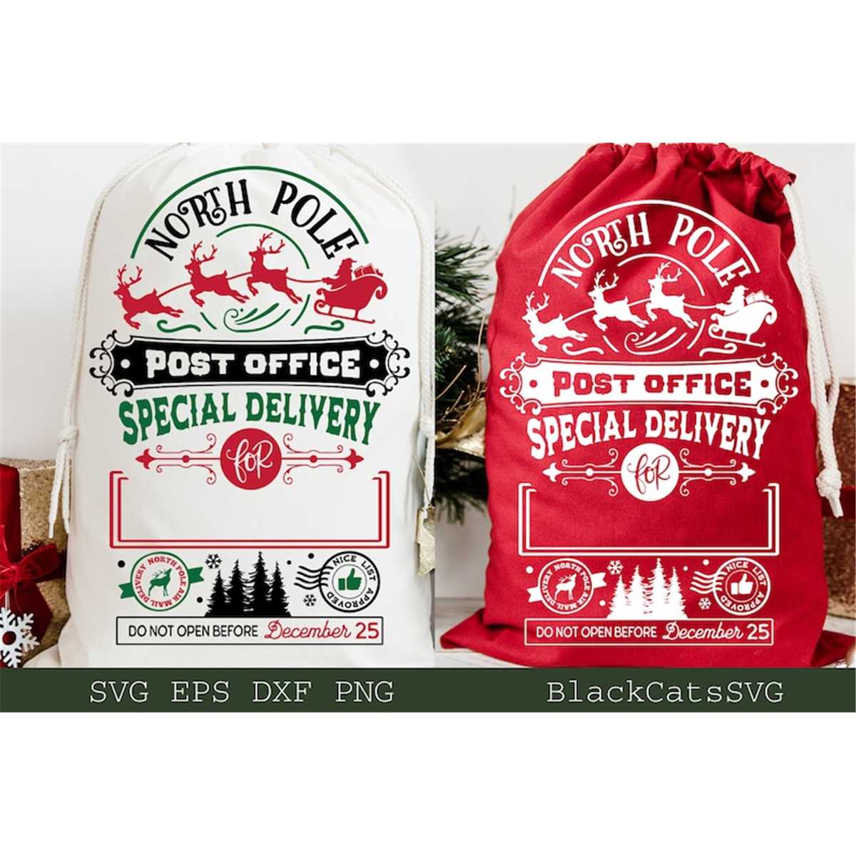 Santa Sack SVG, North Pole express svg, Reindeer express svg | Inspire ...