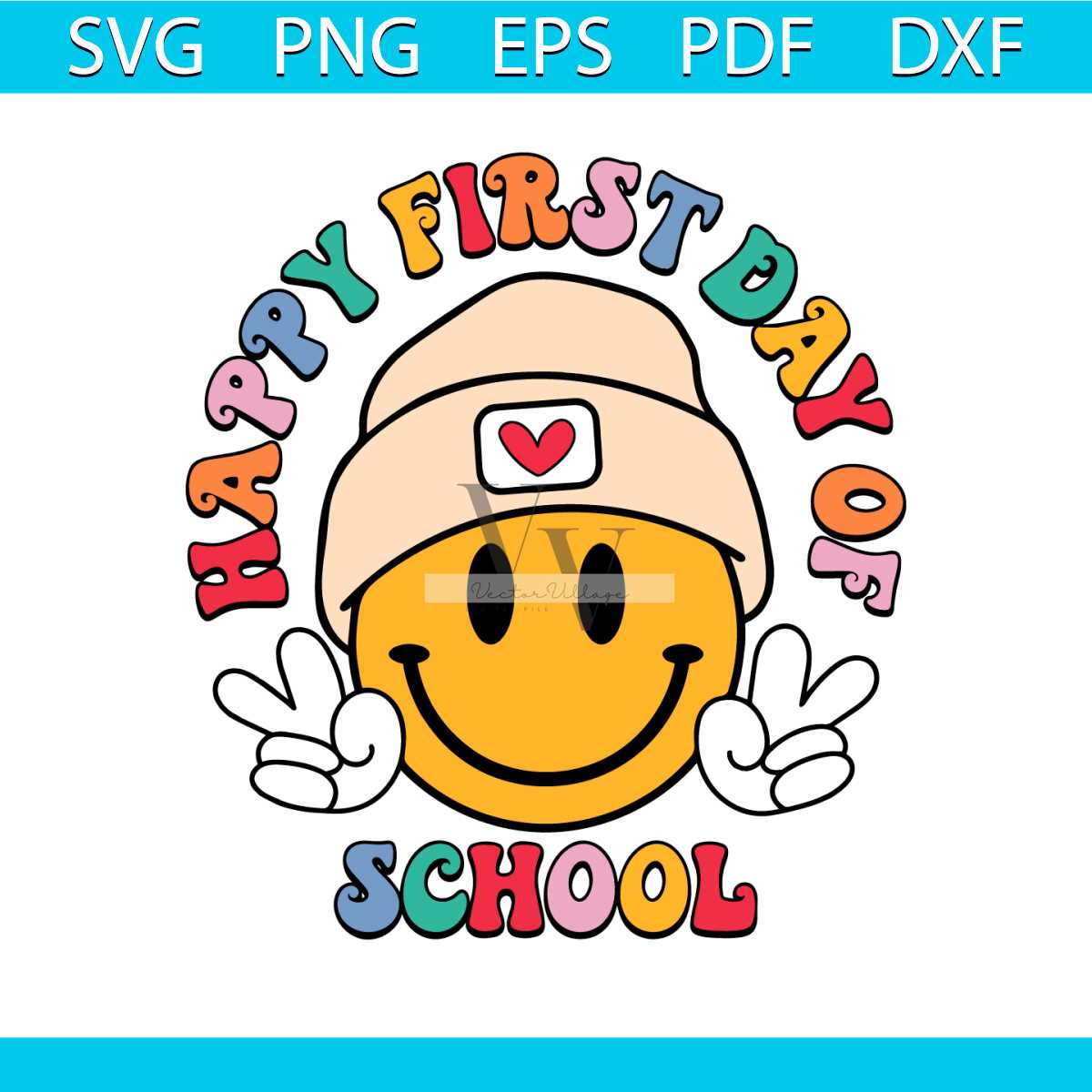 Happy First Day Of School Smiley Face SVG Cutting Digital Fi | Inspire ...