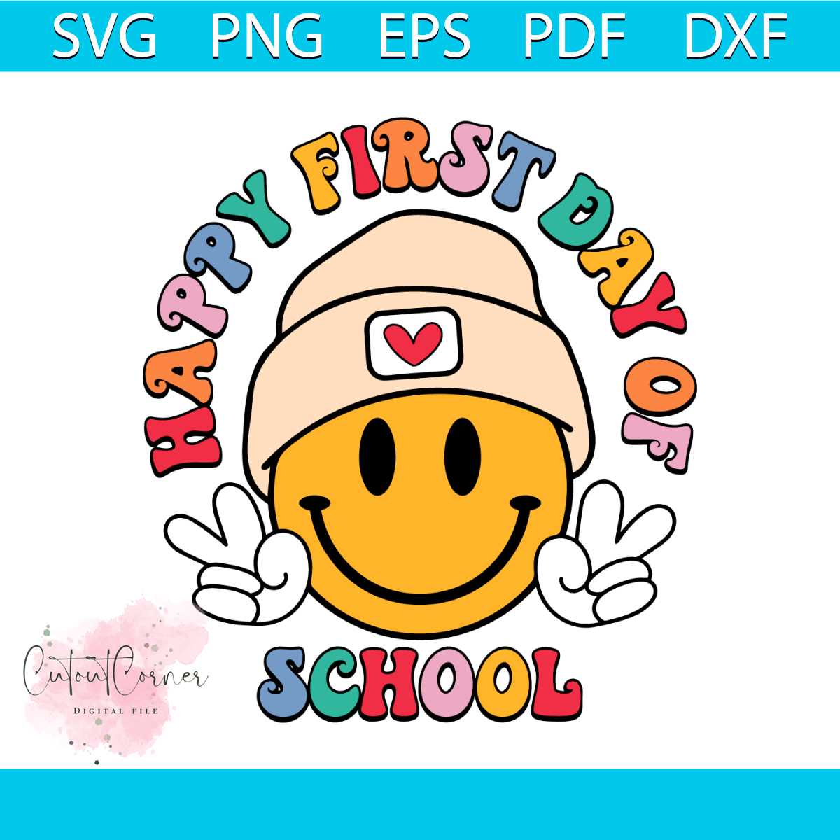 Happy First Day Of School Smiley Face SVG Cutting Digital Fi | Inspire ...