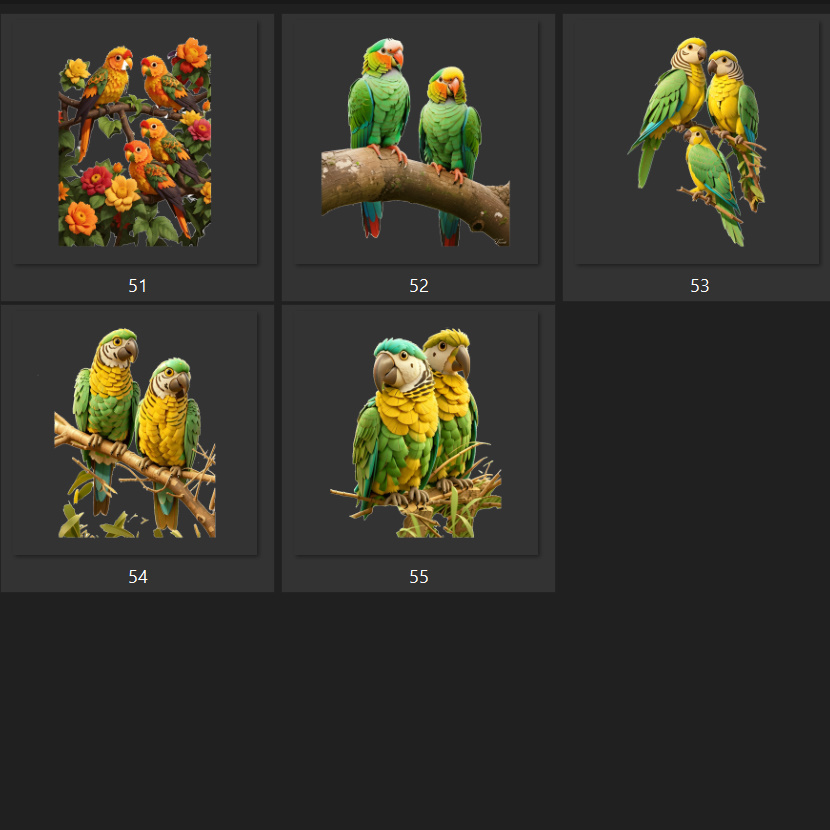 ai art digital download clipart of parrots | Inspire Uplift