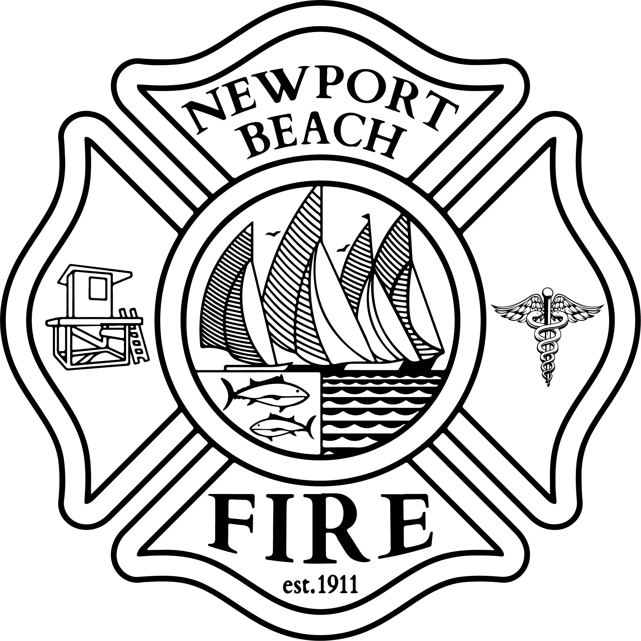 Newport Beach FL Fire Rescue Emblem vector file for laser en | Inspire ...