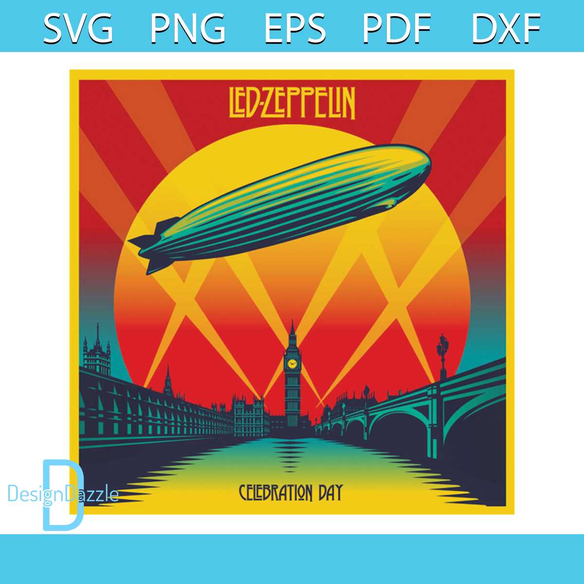 Led Zeppelin Band Vintage SVG Celebration Day Album SVG | Inspire Uplift