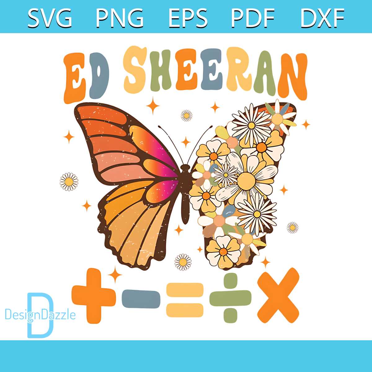 Butterfly Ed Sheeran The Mathematics World Tour PNG File | Inspire Uplift