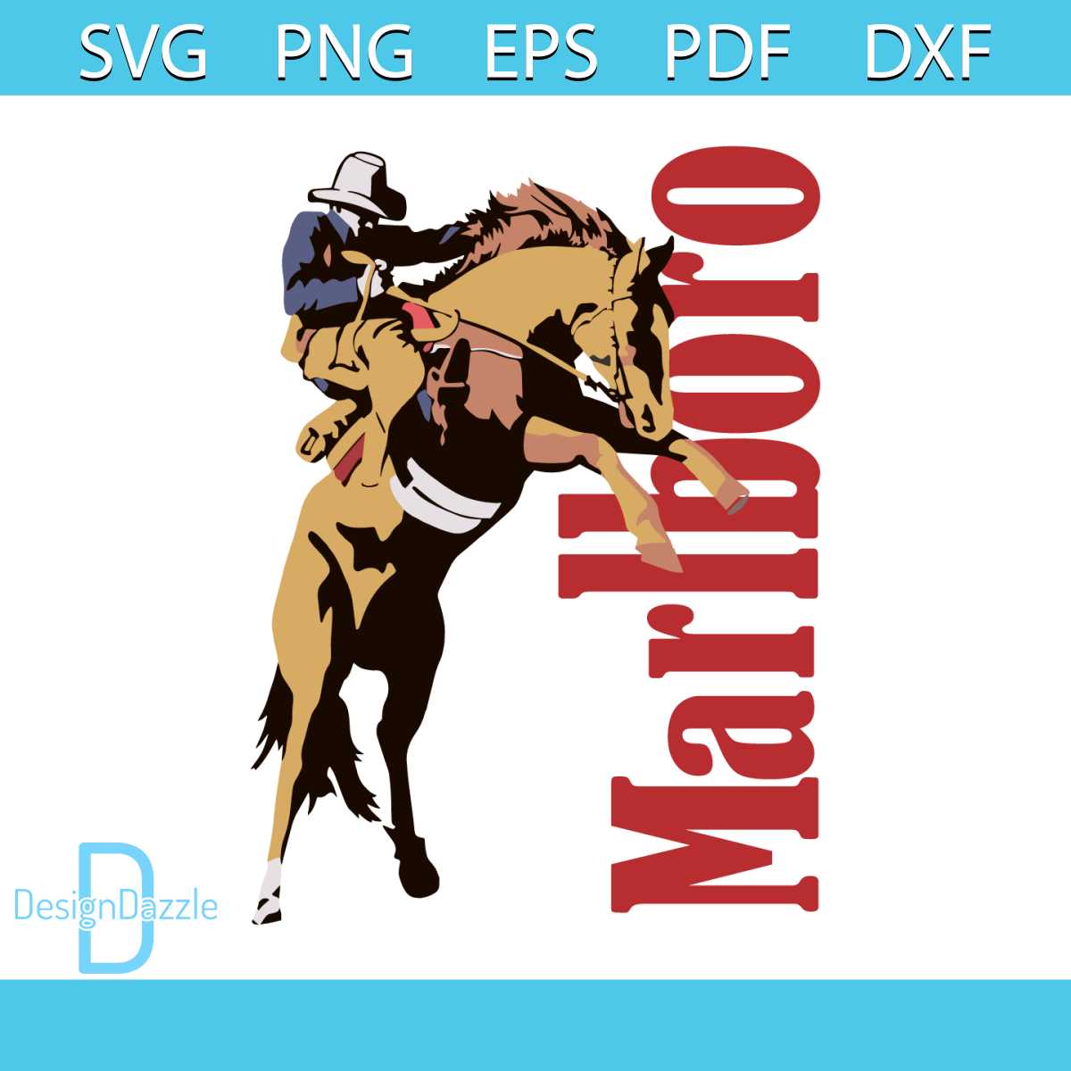 Vintage Marlboro Cowboy Wild West SVG Cutting Digital File | Inspire Uplift