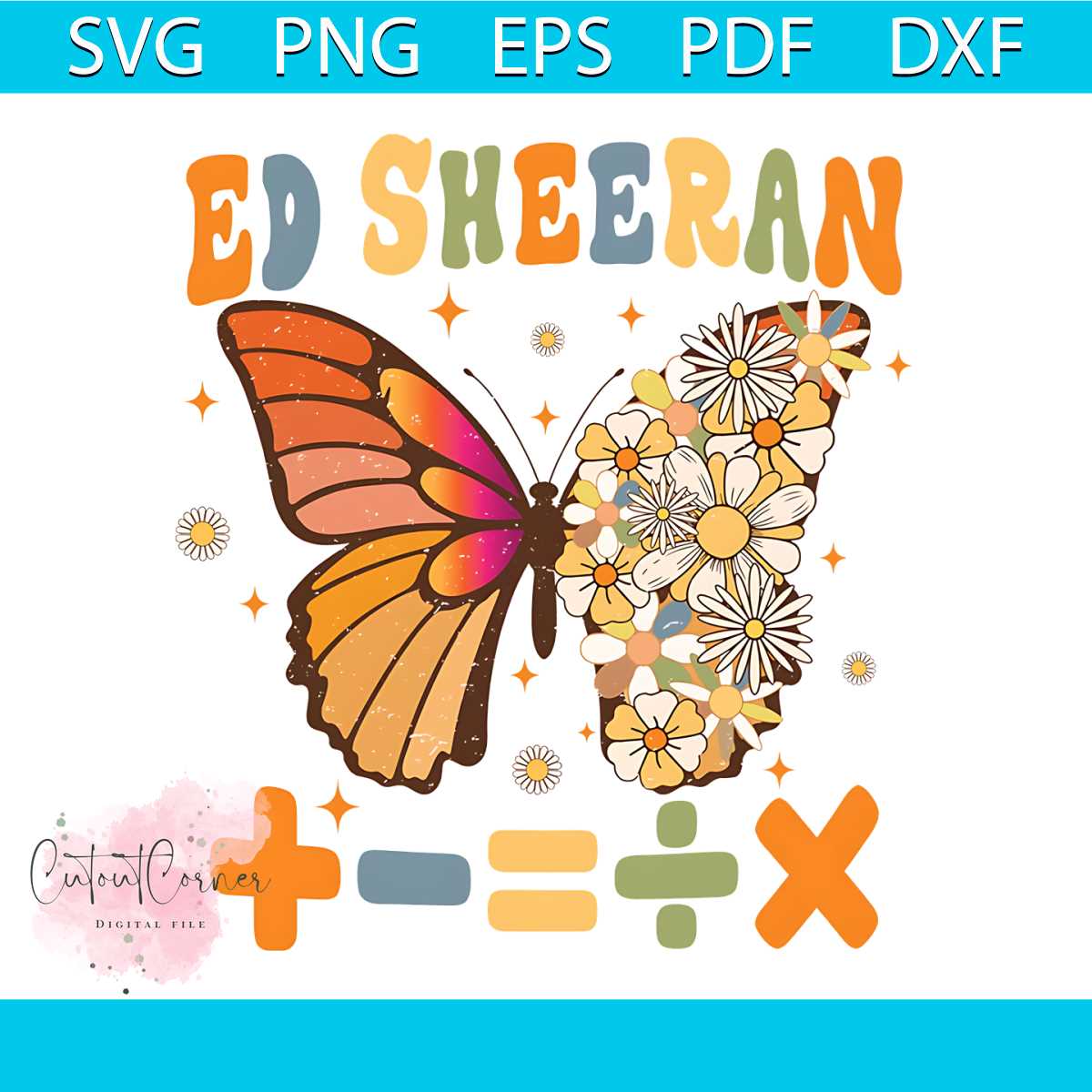 Butterfly Ed Sheeran The Mathematics World Tour PNG File - Inspire Uplift