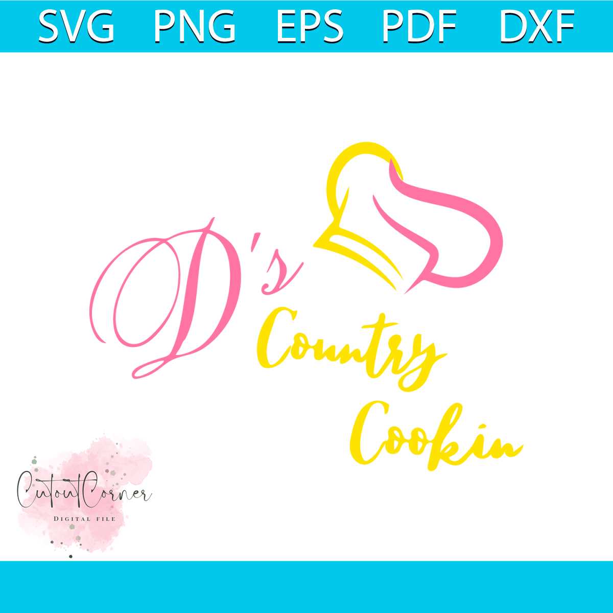 Retro Ds Country Cookin Logo SVG Chef Lover SVG | Inspire Uplift