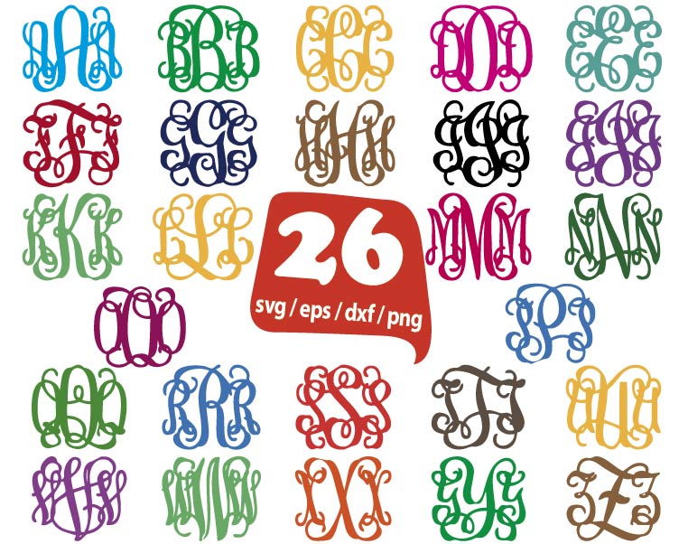 Monogram SVG Bundle, Monogram Alphabets svg, Monogram Letter - Inspire ...
