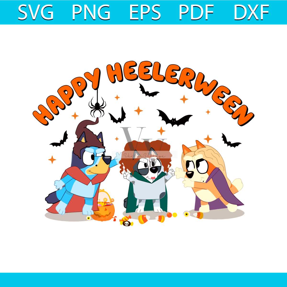 Vintage Bluey Halloween SVG Happy Heelerween SVG Cricut File - Inspire ...