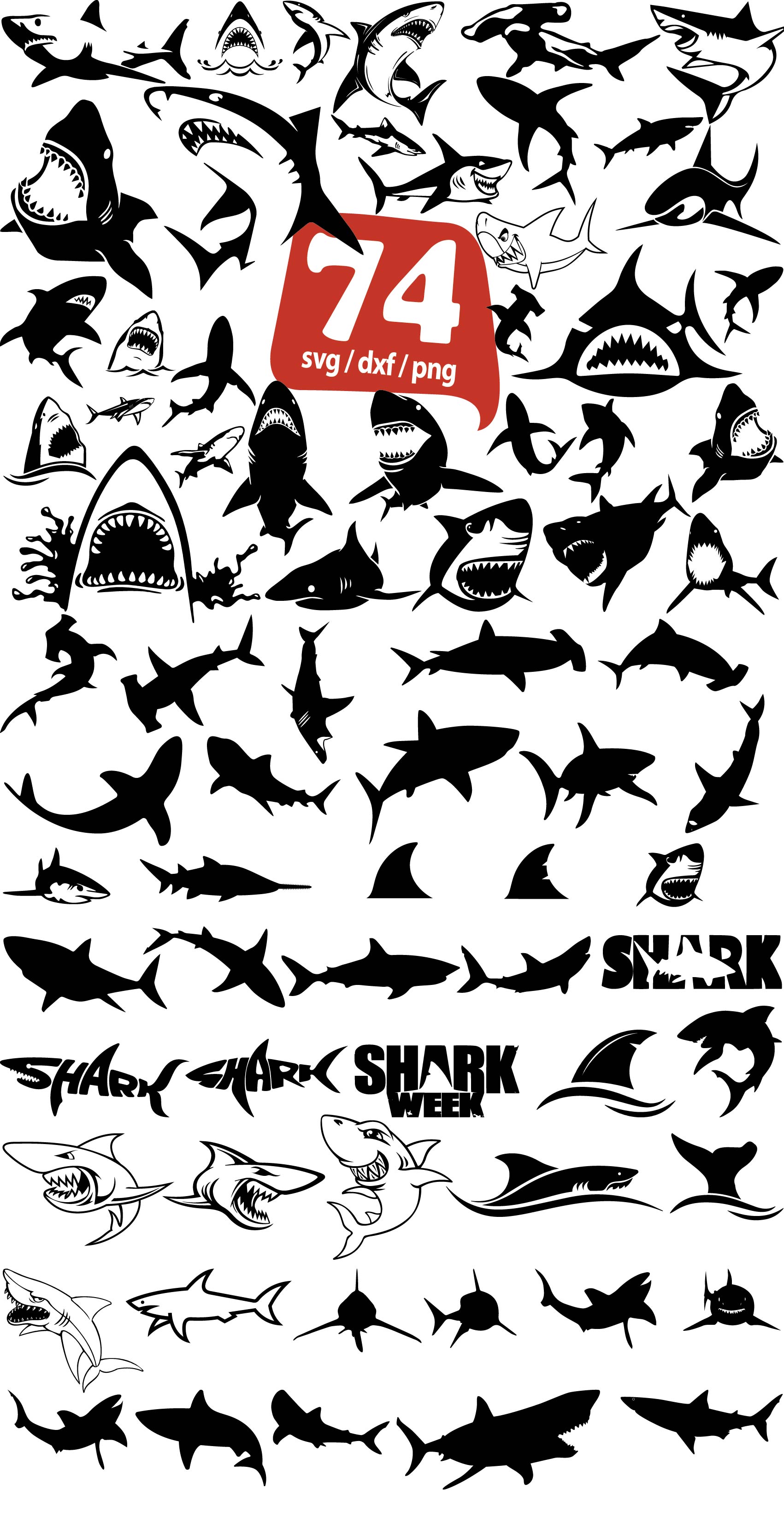 Shark SVG clipart, Shark Silhouette svg, Peeking Sharks svg, - Inspire ...