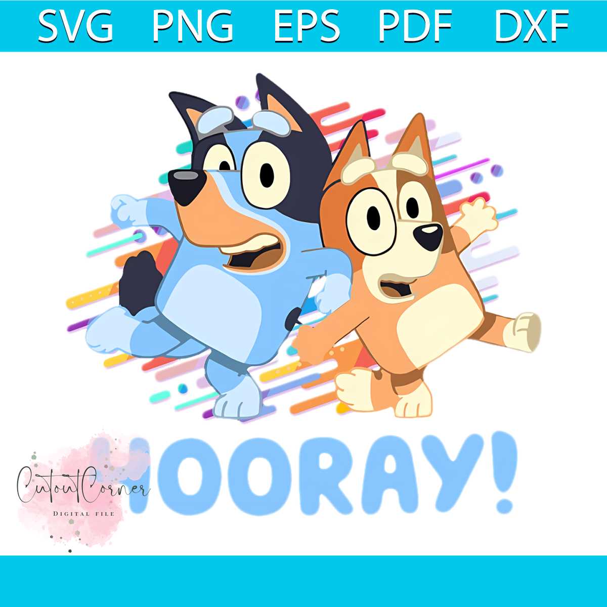 Bluey Bingo Hooray PNG Bluey Family Trip PNG Silhouette File - Inspire ...