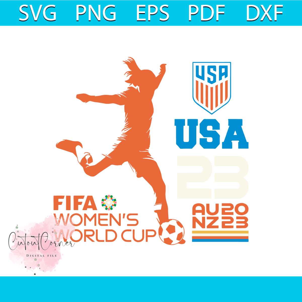 USA FIFA Women World Cup 2023 Supporter SVG Digital File | Inspire Uplift