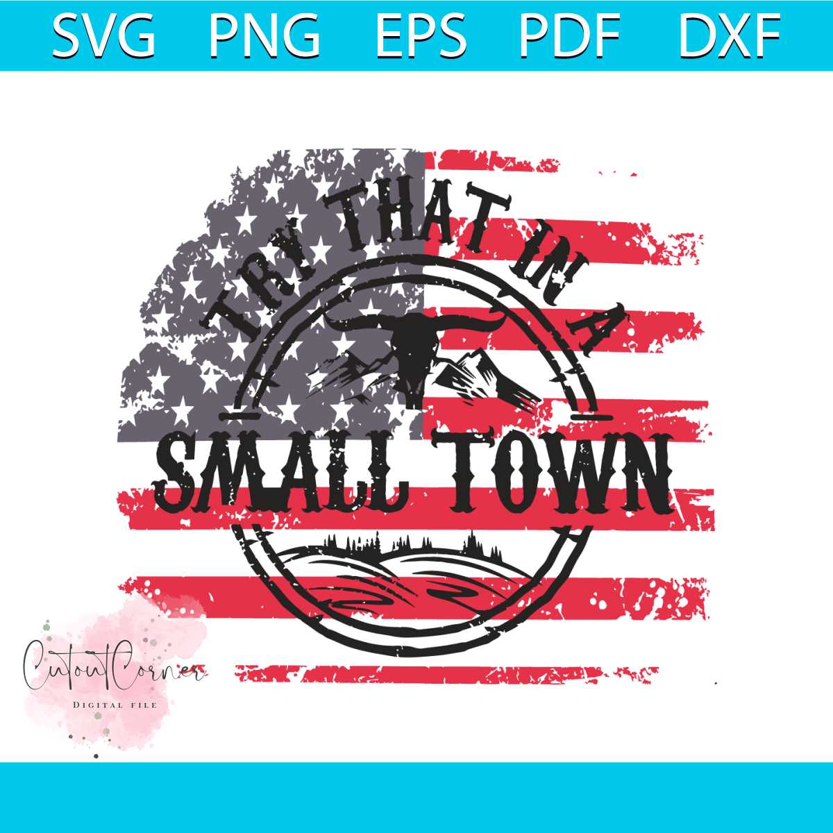 Small Town American Flag SVG Jason Aldean SVG Cricut File | Inspire Uplift