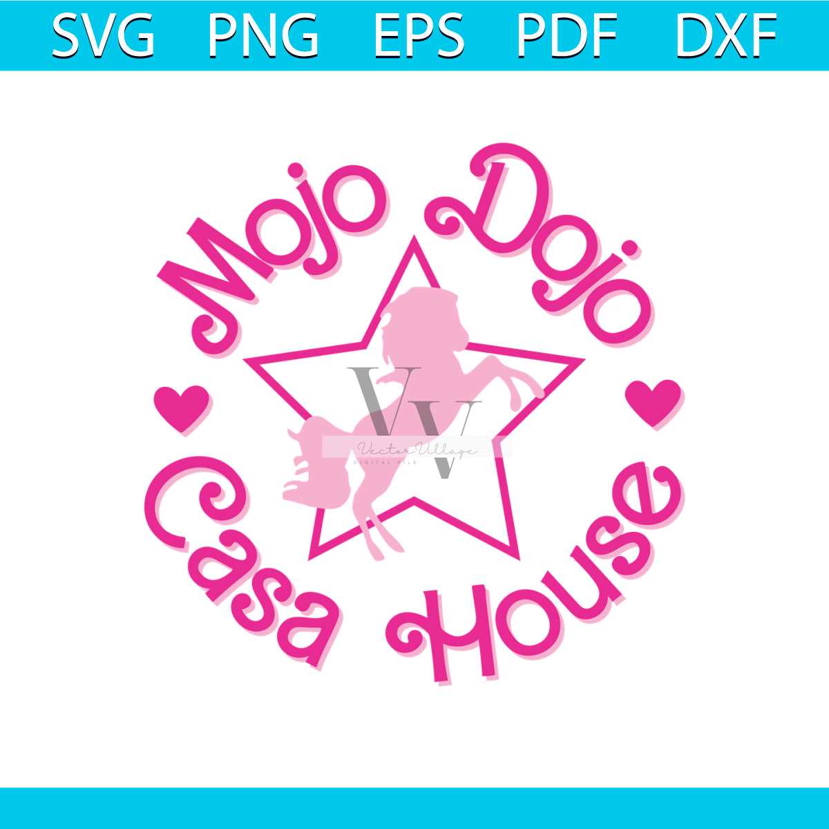 Mojo Dojo Casa House Vintage Style Barbie Movie SVG File | Inspire Uplift