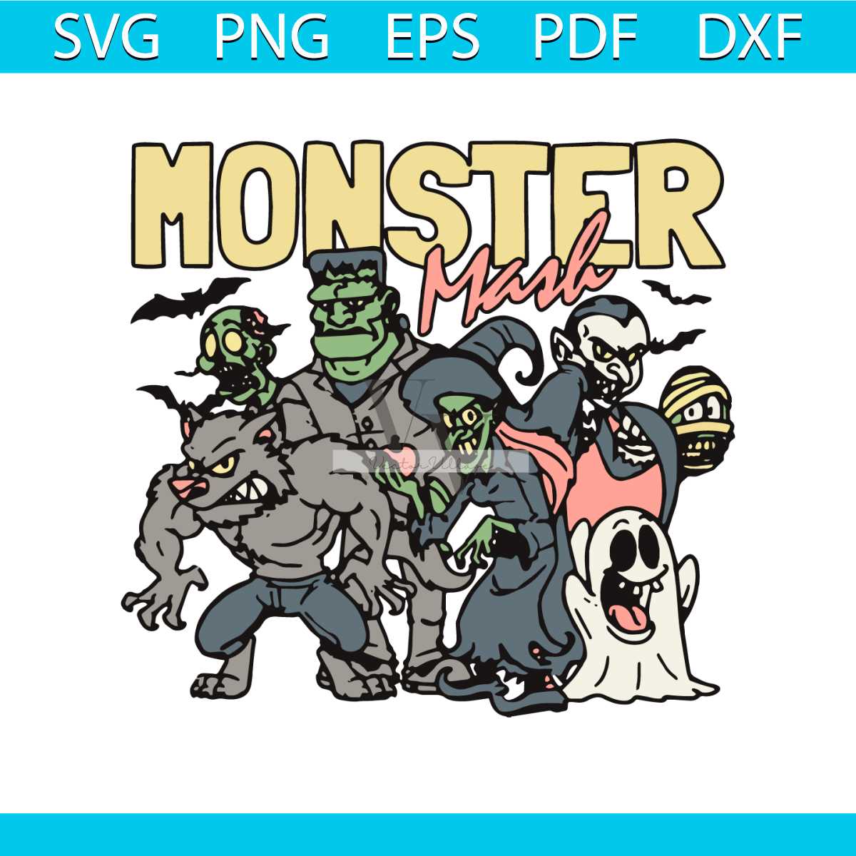 Vintage Monster Mash Retro Halloween Monster Squad SVG | Inspire Uplift