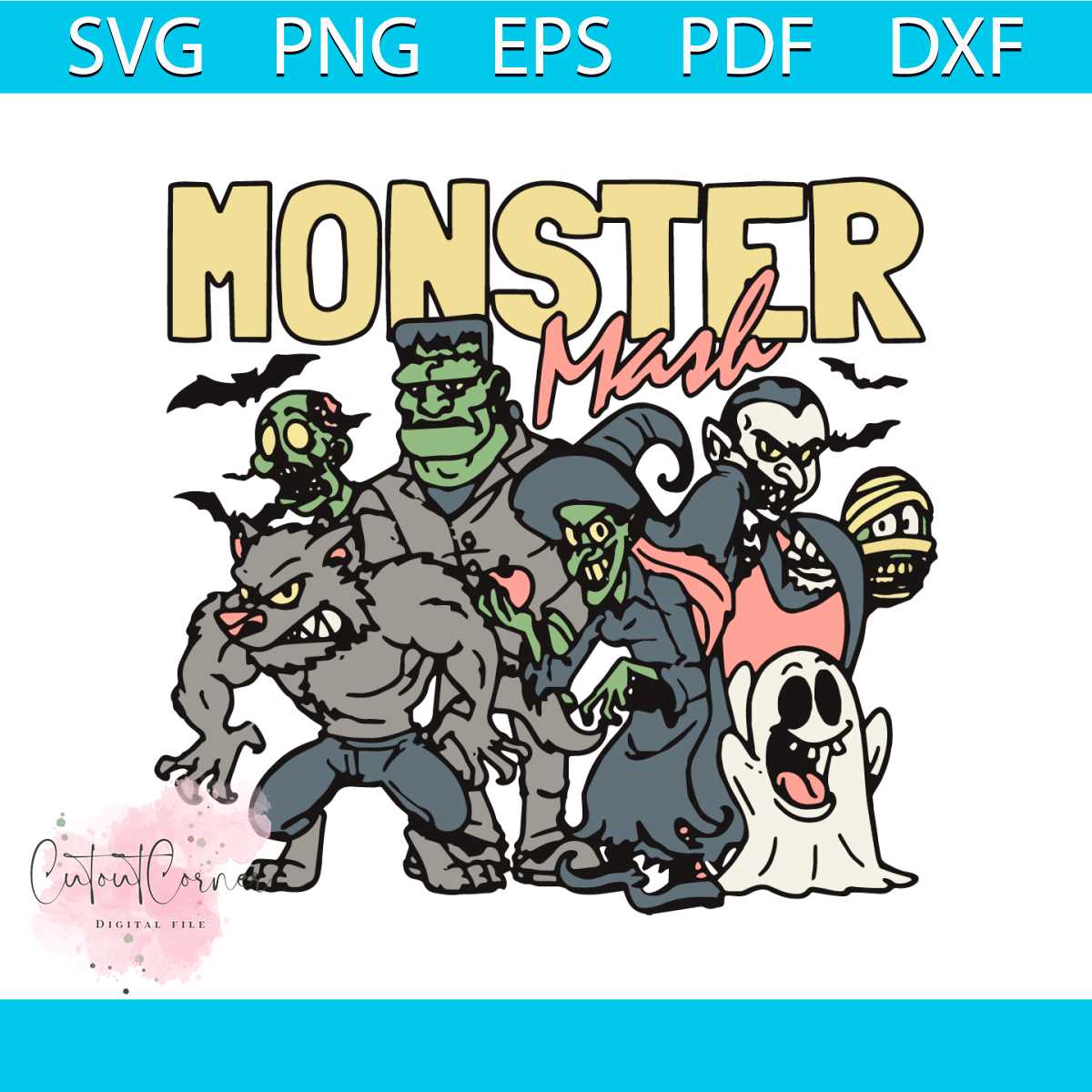 Vintage Monster Mash Retro Halloween Monster Squad SVG | Inspire Uplift